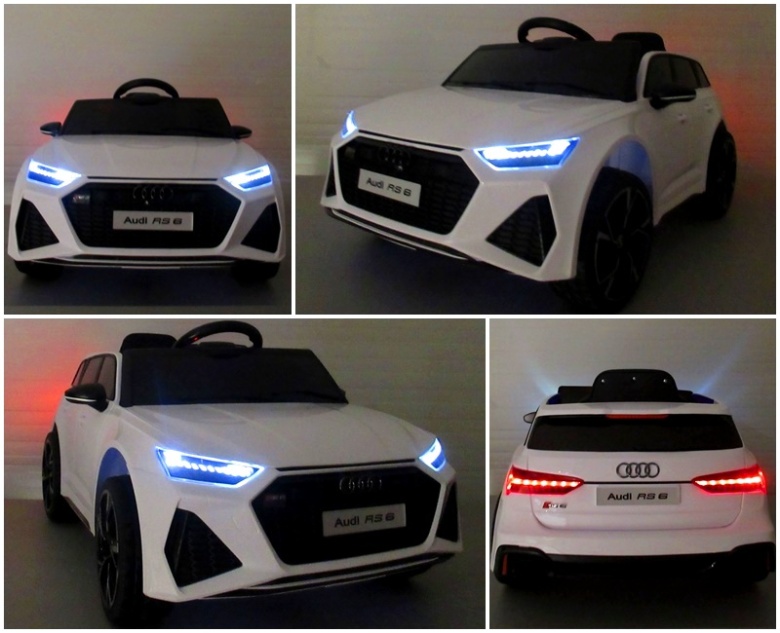 AUDI RS6 GT Biały Auto na akumulator EVA Skóra pilot > Sklep ...